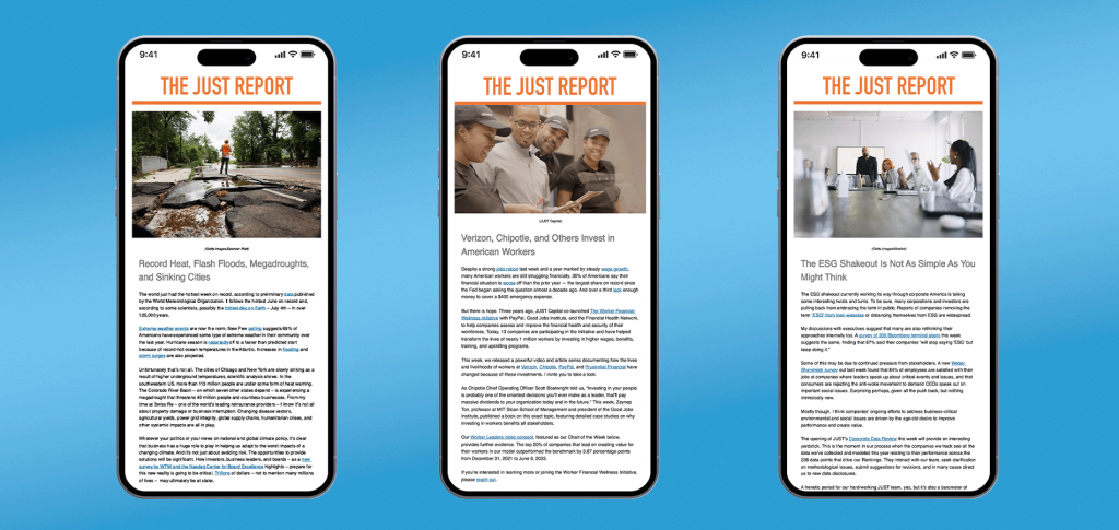 Sign up for The JUST Report — JUST Capital